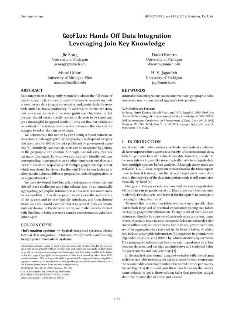 Fillable Online GeoFlux. -Information systems-Spatial-temporal systems ...