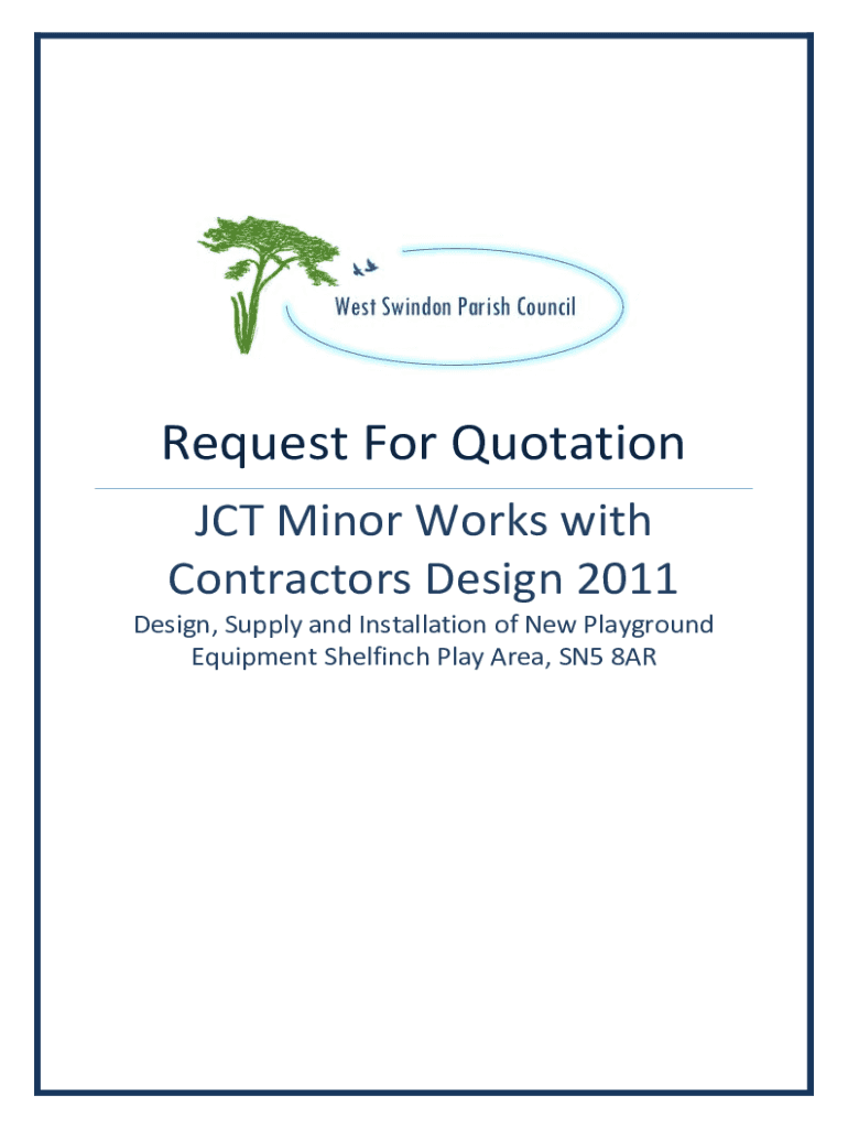Fillable Online Tender - Request For Quotation JCT Minor Works with ...
