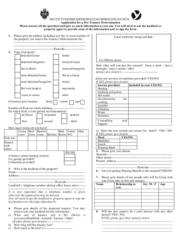 Fillable Online www.southtyneside.gov.ukarticle34106Help completing your South Tyneside Council ...