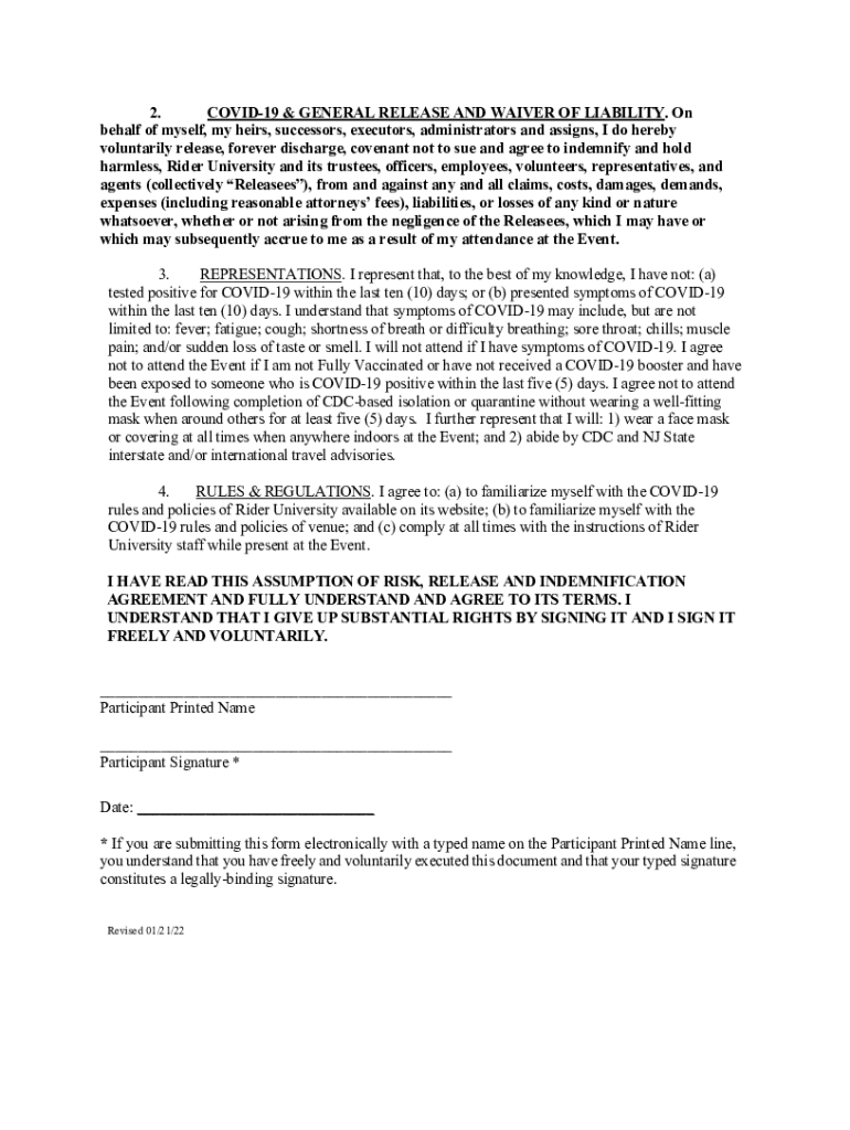 Fillable Online Waiver, Release And Hold Harmless Agreement Fax Email ...