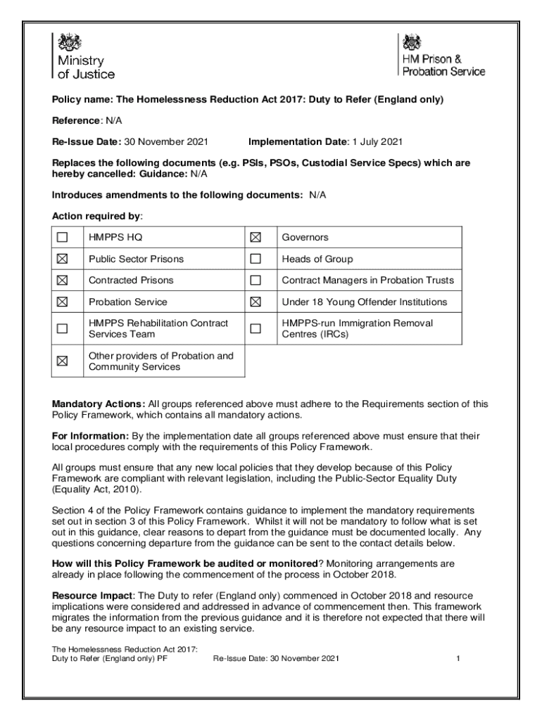 Fillable Online Homelessness code of guidance for local authorities ...