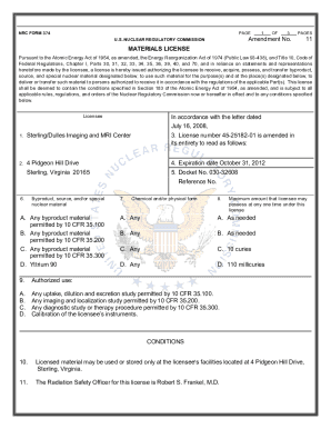 Fillable Online NRC FORM 374 PAGE 1 OF 4 PAGE! US. NUCLEAR REGULATORY ...
