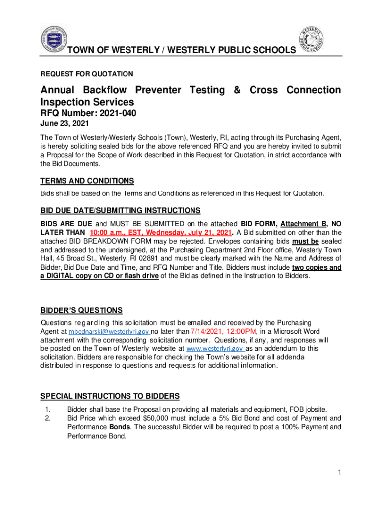 Fillable Online Annual Backflow Preventer Testing & Cross Connection ...