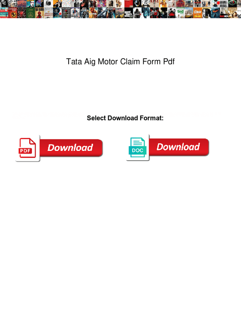Fillable Online Tata Aig Motor Claim Form Pdf friends. Tata Aig Motor ...