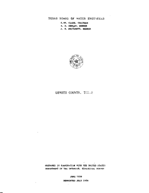 Fillable Online Dewitt County, Texas : records of wells, drillers' logs ...
