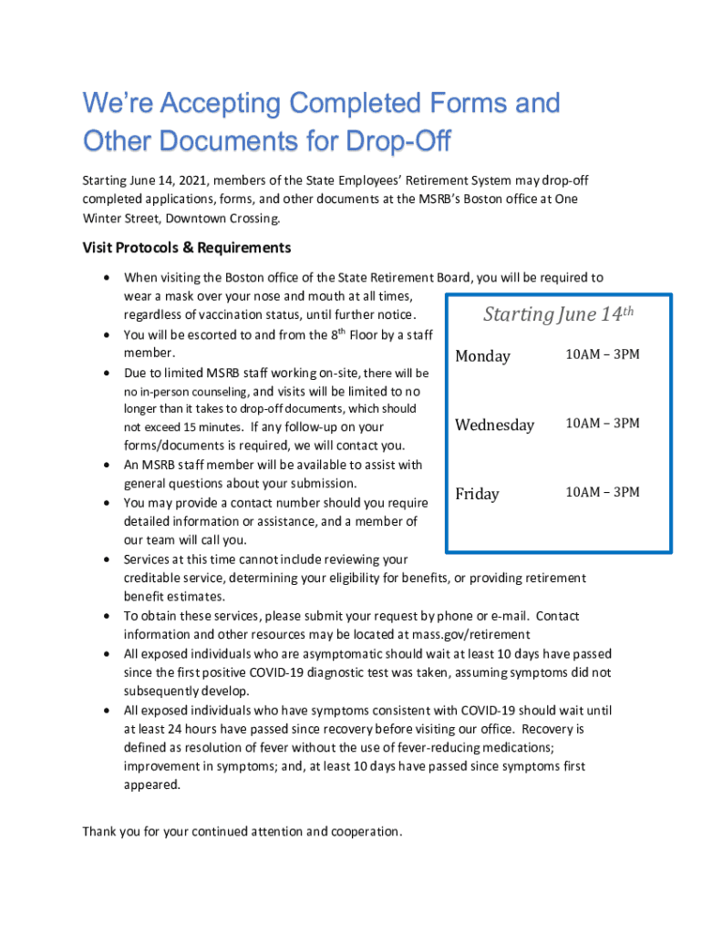 Fillable Online Were Accepting Completed Forms and Other Documents for ...