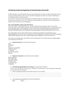 Fillable Online Verklaring inzake kennisgeving of toestemming ...