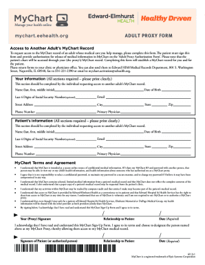 Mychart Adult Proxy Form - Fill Online, Printable, Fillable, Blank ...