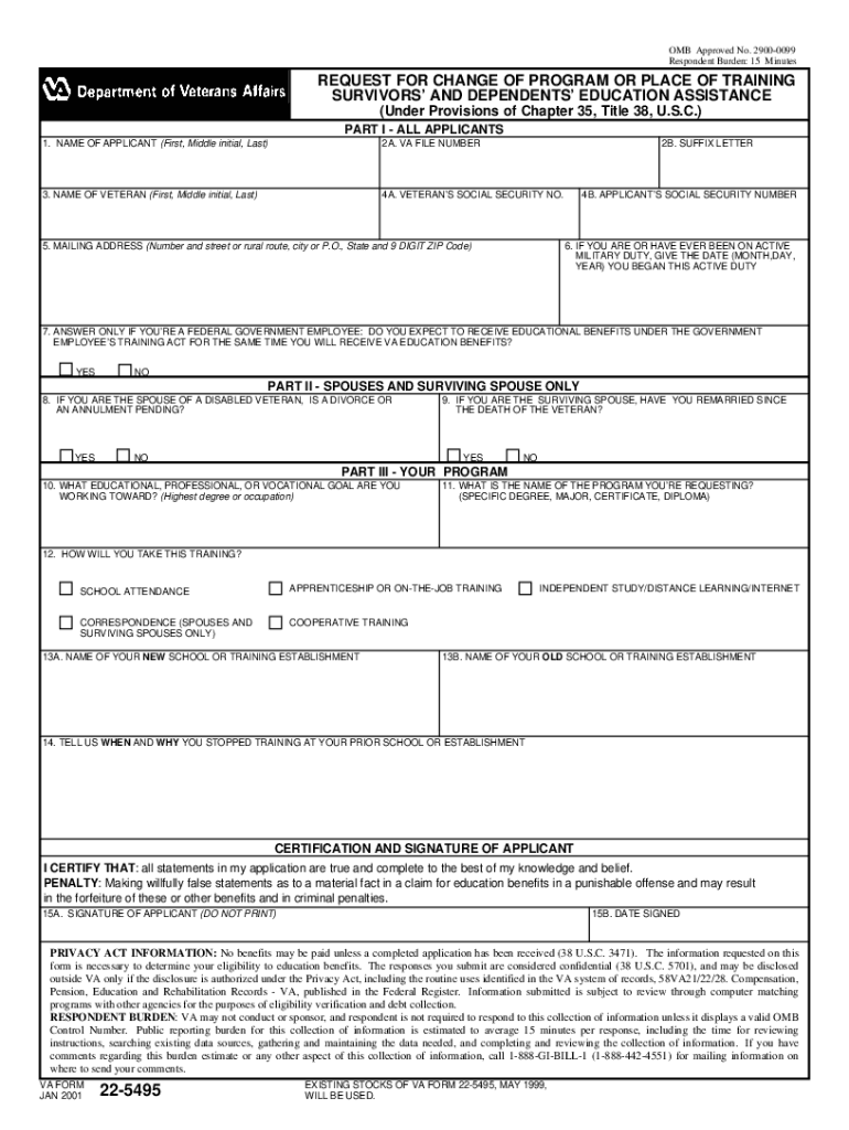 Fillable Online Fillable Online VA Form22-5495-ARE - DEPENDENTS ...