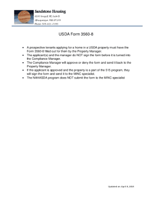 Fillable Online USDA Form 3560-8 Sandstone Housing - UserManual.wiki ...