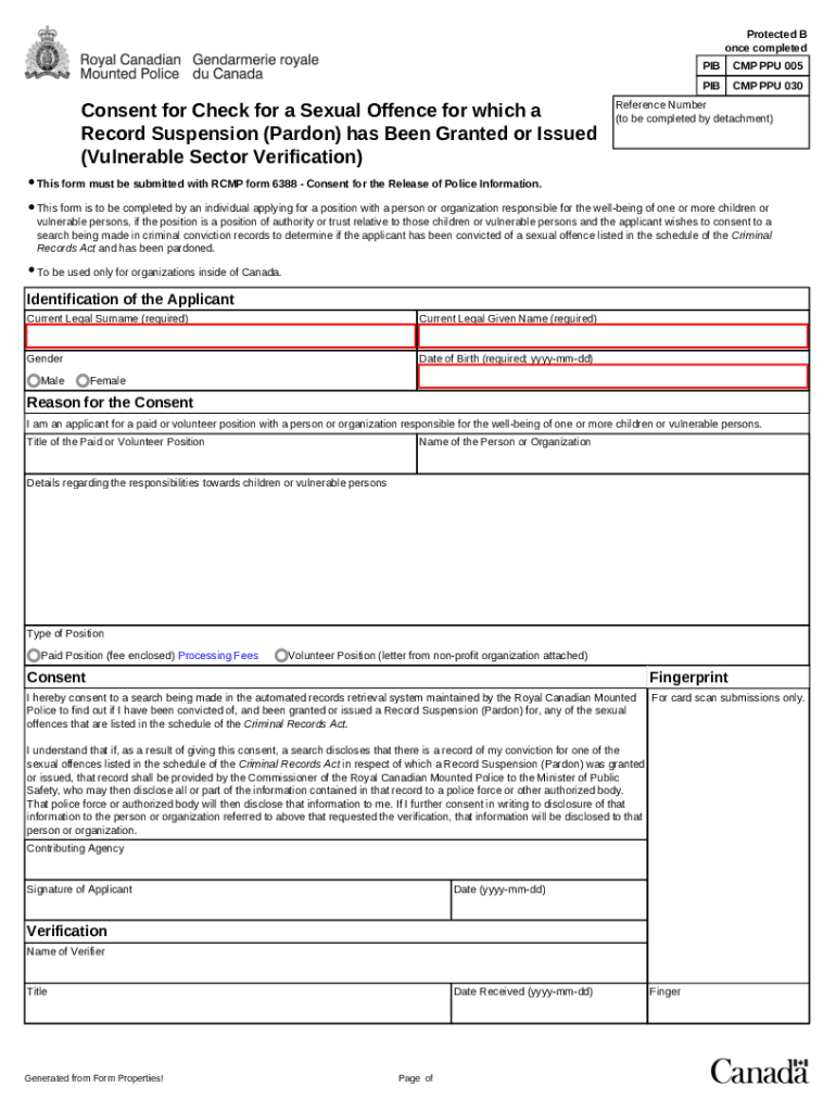 Fillable Online RCMP GRC 3923e. Consent for Check for a Sexual Offence ...