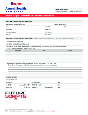 Fillable Online Future Scripts Rx Prior Authorization Form - Martin Ins ...