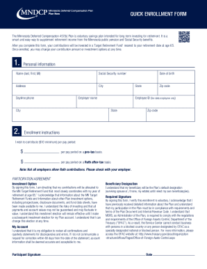 Fillable Online QUICK ENROLLMENT FORM - Minnesota State Retirement ...