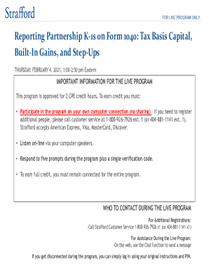 Fillable Online Reporting Partnership K-1s on Form 1040: Tax Basis ...