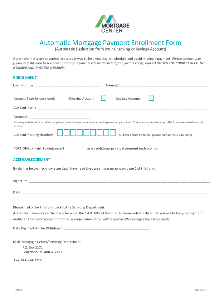 Fillable Online Enrollment Form and Automatic Debit Authorization Fax Email Print - pdfFiller