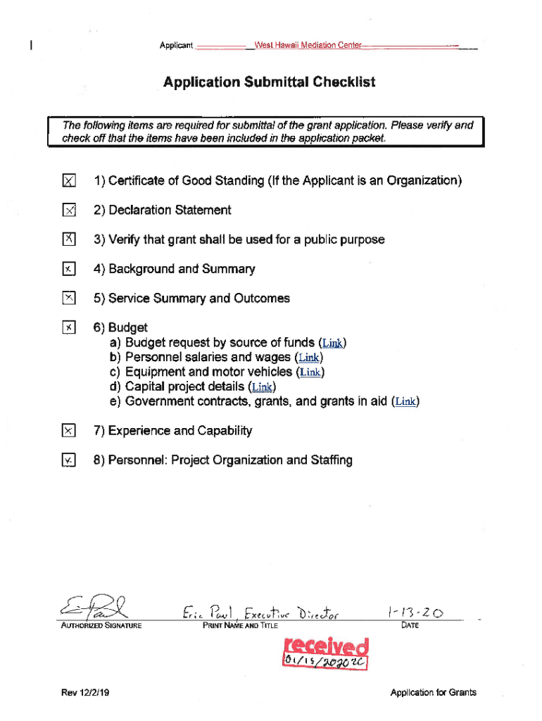Fillable Online Application Submittal Checklist Fax Email Print - pdfFiller
