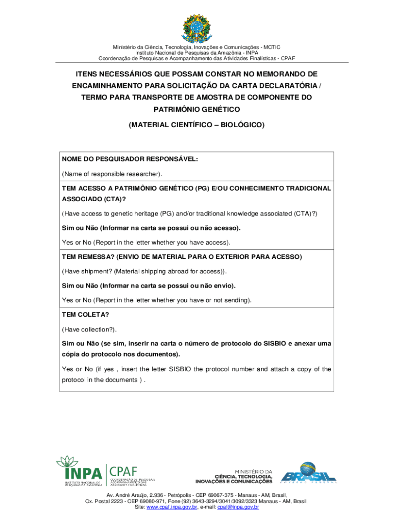 Fillable Online pesquisa.inpa.gov.brarquivosfichasorientacoesFicha de ...