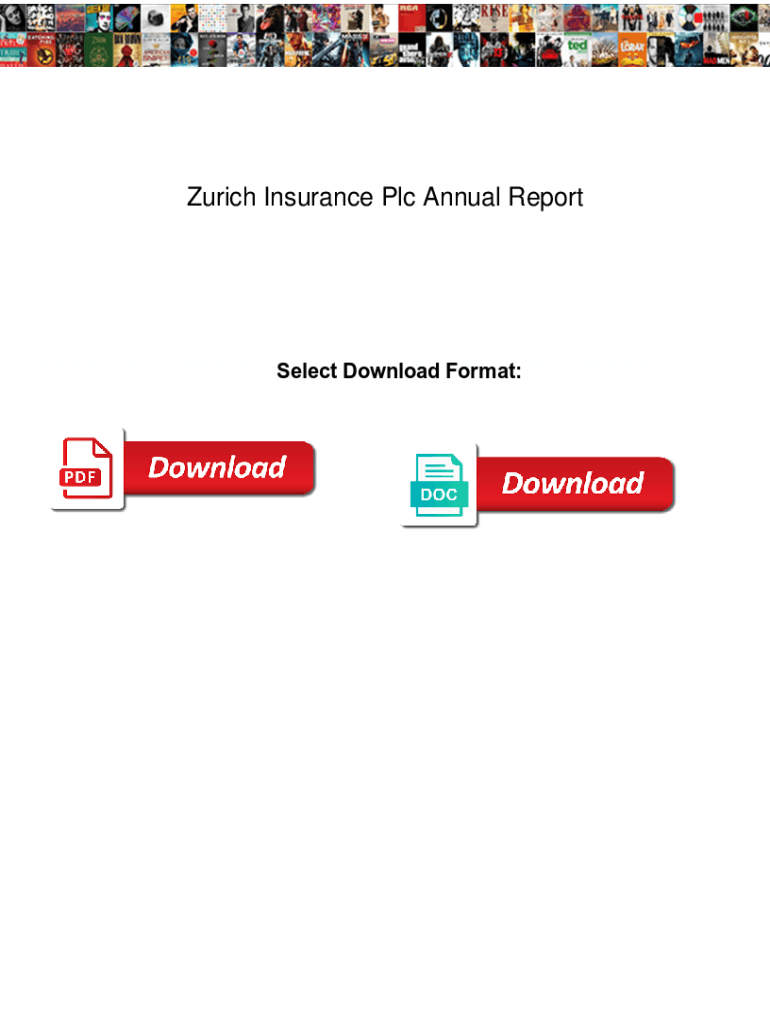 Fillable Online Zurich Insurance Plc Annual Report. Zurich Insurance ...