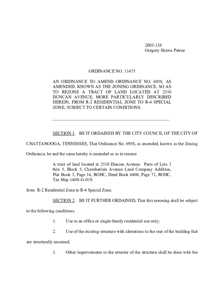 Fillable Online ORDINANCE NO. 11478 AMENDED, KNOWN AS THE ZONING ...
