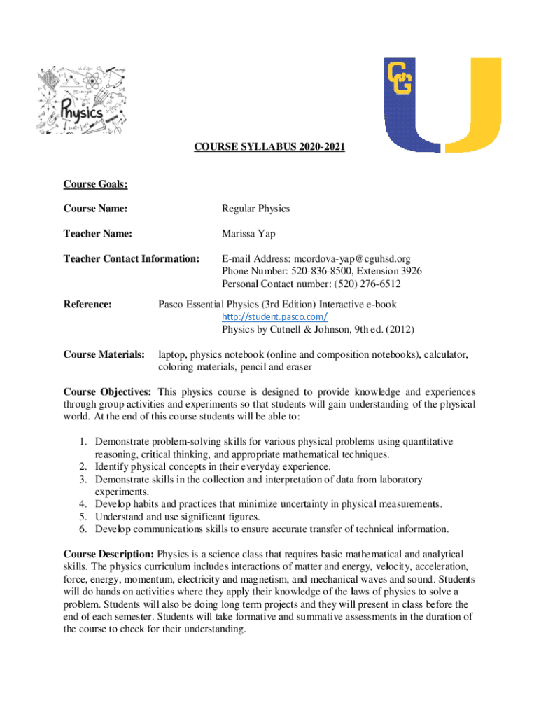 Fillable Online www.cguhsd.org downloads CG-APParentStudentCasa Grande ...