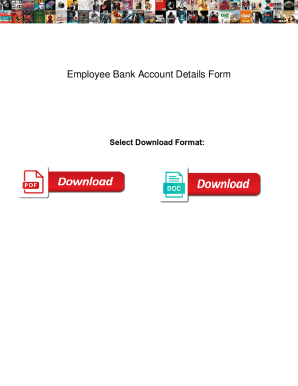 Fillable Online Employee Bank Account Details Form. Employee Bank ...