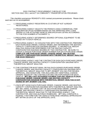 DGS CONTRACT PROCUREMENT CHECKLIST FOR Doc Template ... Doc Template | pdfFiller