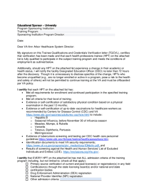 Fillable Online TQCVL Letter Template. Trainee Qualifications and ...