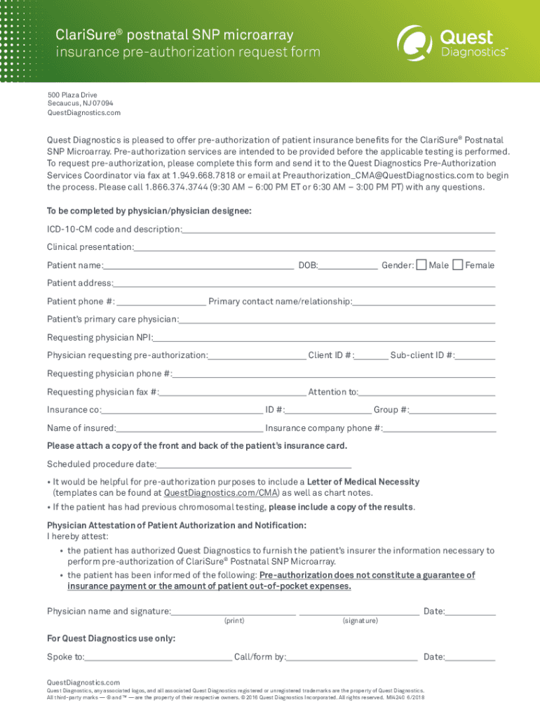 Fillable Online CMA-PreAuth-Fillable. ClariSure Insurance Pre ...