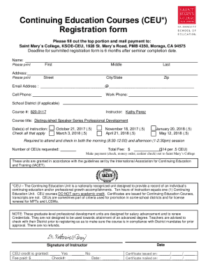 Fillable Online Fillable Online Graduate Continuing Education Units ...