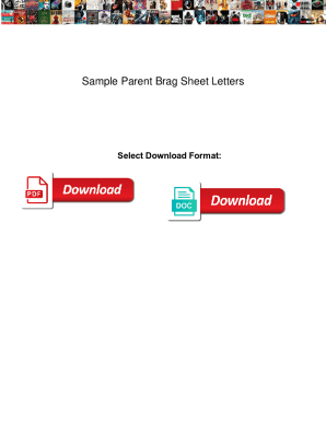Fillable Online Sample Parent Brag Sheet Letters. Sample Parent Brag ...