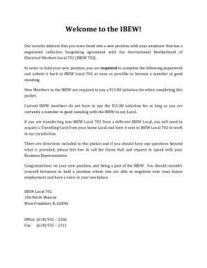 Fillable Online Welcome to the IBEW! Fax Email Print - pdfFiller