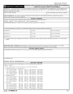 Fillable Online VA Form 21 0960C 1 Peripheral Nerve Conditions (Not ...