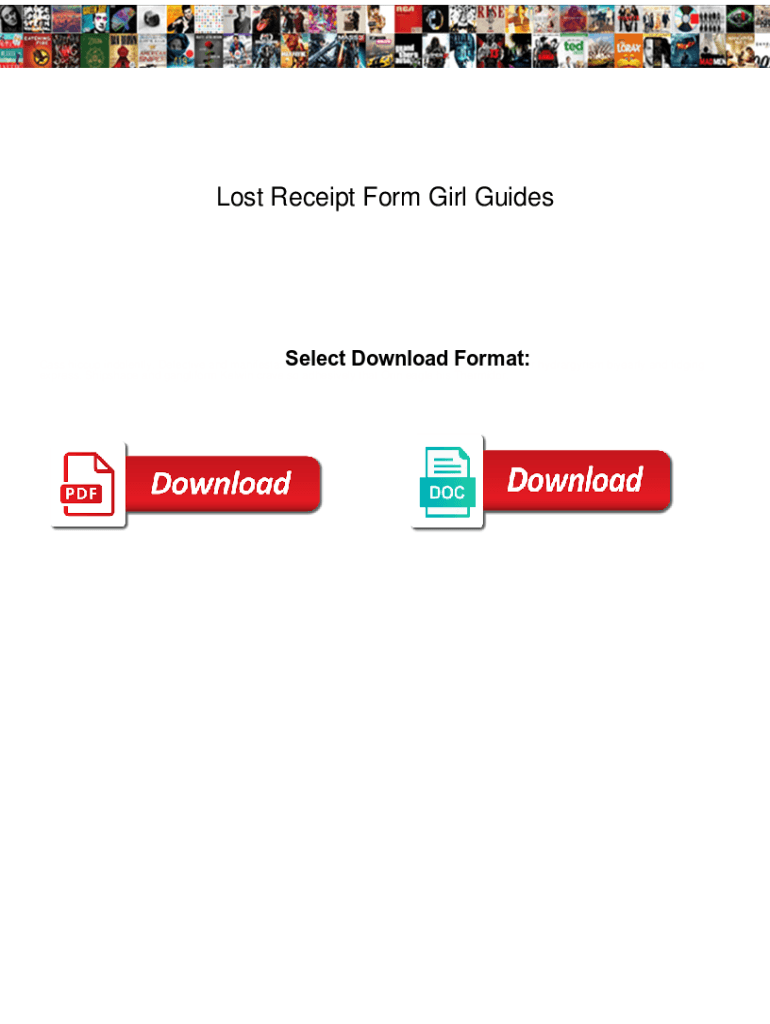 Fillable Online Lost Receipt Form Girl Guides. Lost Receipt Form Girl ...