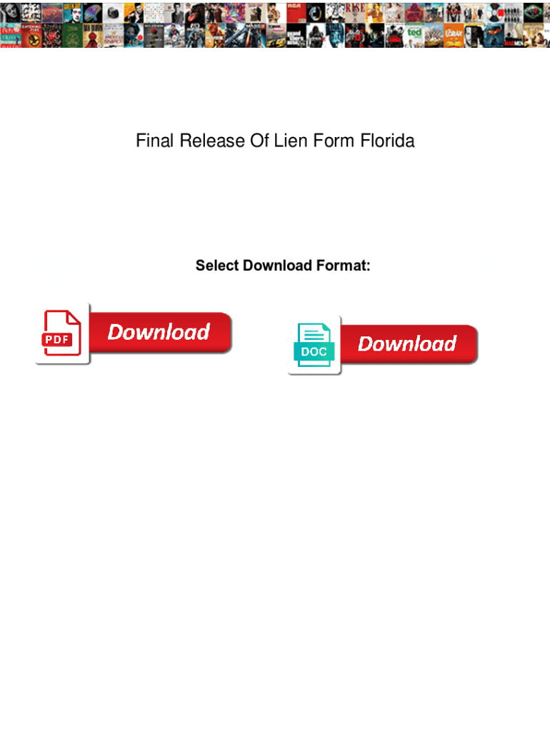Fillable Online Final Release Of Lien Form Florida thermal. Final ...