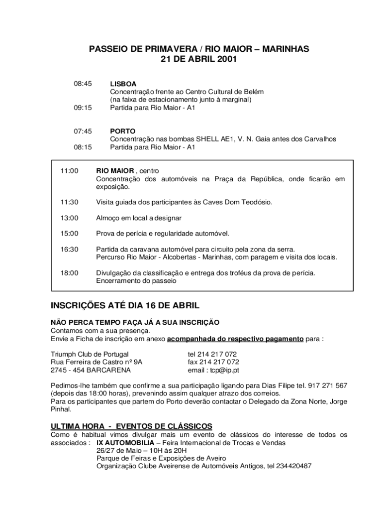 Fillable Online PRIMAVERA Fax Email Print - pdfFiller