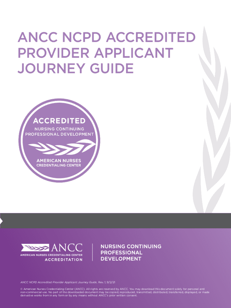 Fillable Online ANCC NCPD ACCREDITED PROVIDER APPLICANT JOURNEY GUIDE ...