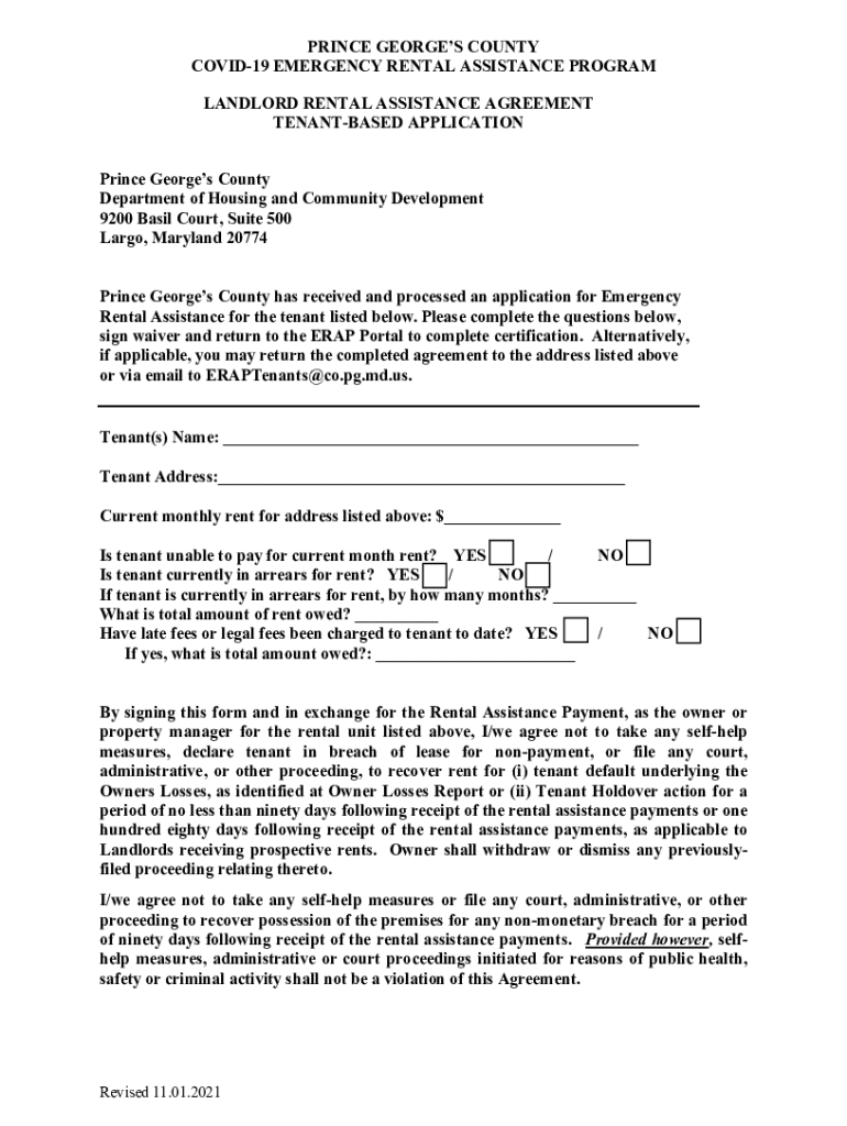 Fillable Online Fillable Online Emergency Rental Assistance ...