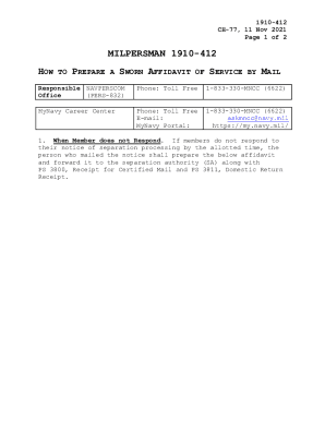 Fillable Online MILPERSMAN 1910-412 H PREPARE A SWORN AFFIDAVIT OF Fax ...