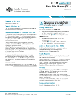 Fillable Online Fillable Online Form 61-1GP - Glider Pilot Licence (GPL ...