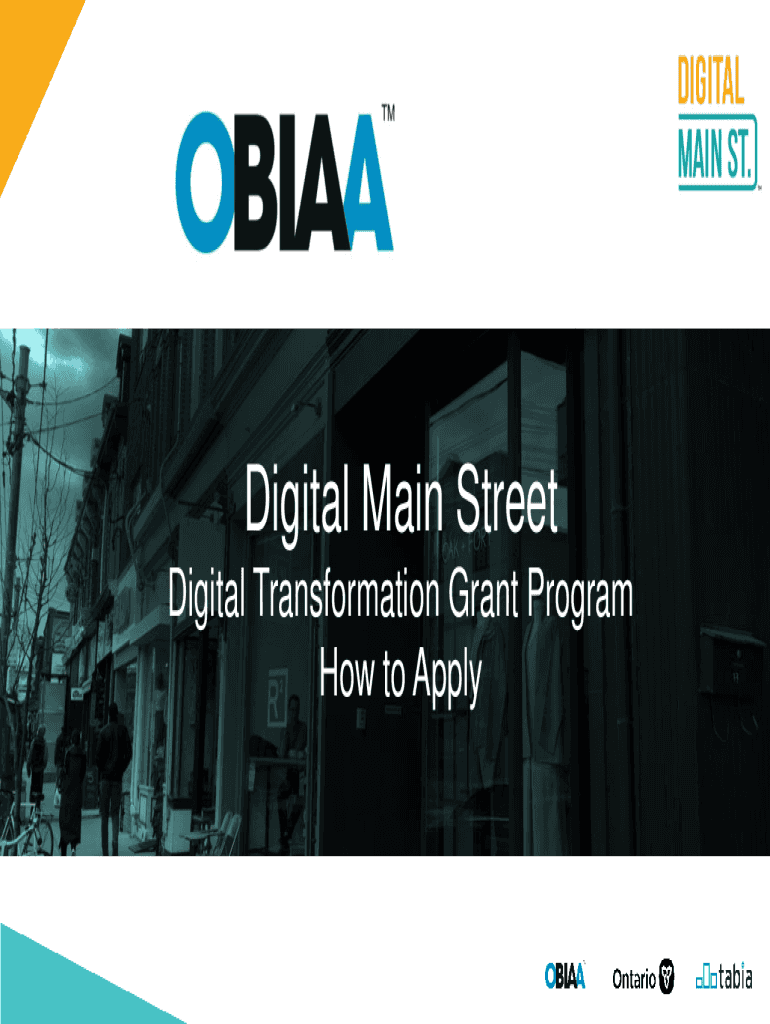 Fillable Online Digital MainStreet Digital Transformation GrantProgram How to Apply. Digital ...