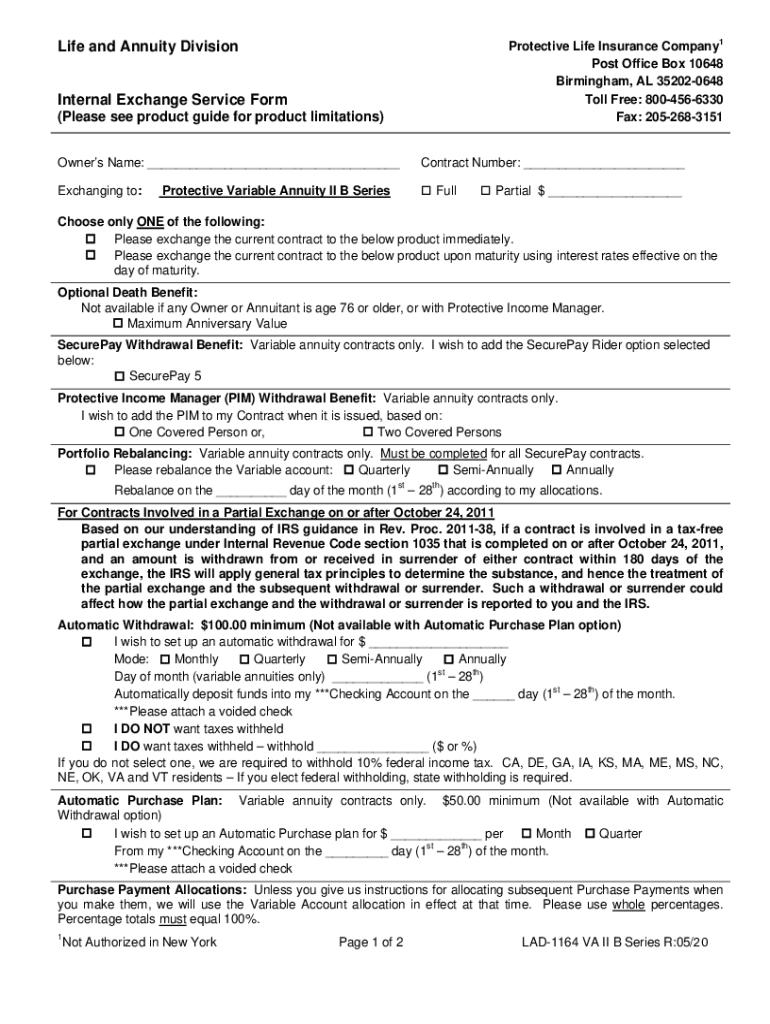 Fillable Online www.lad3.protective.comprotectivelifeformsInternal ...