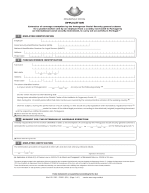 Fillable Online APPLICATION - en.seg-social.pt Fax Email Print - pdfFiller