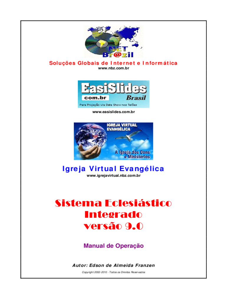 Fillable Online Sistema Eclesistico Integrado vers£o 9 - EasiSlides ...