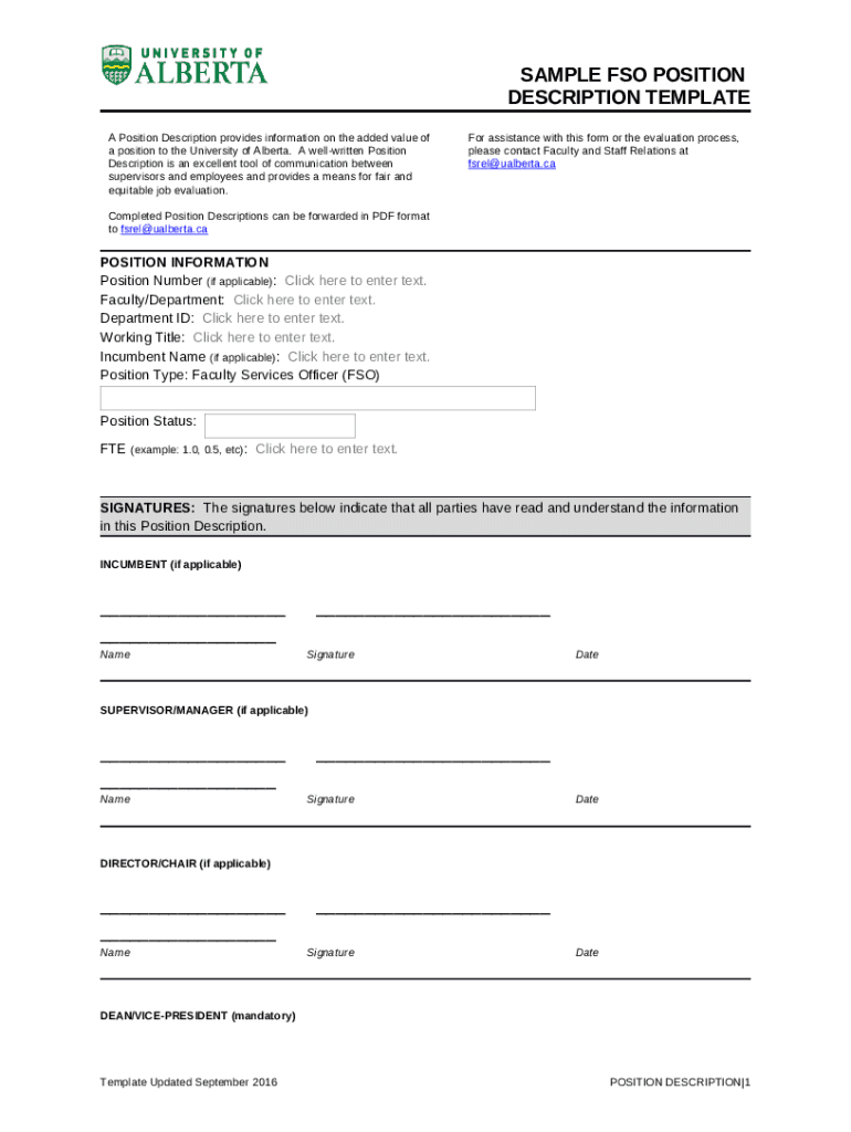 A Position Description Provides Ination On The Added Value Doc