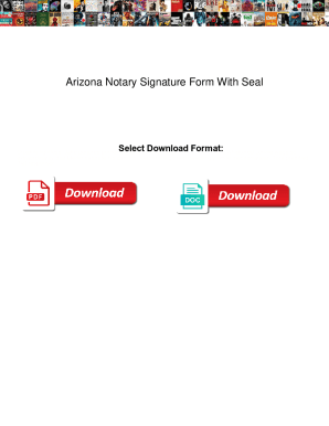 Fillable Online Arizona Notary Signature Form With Seal. Arizona Notary ...