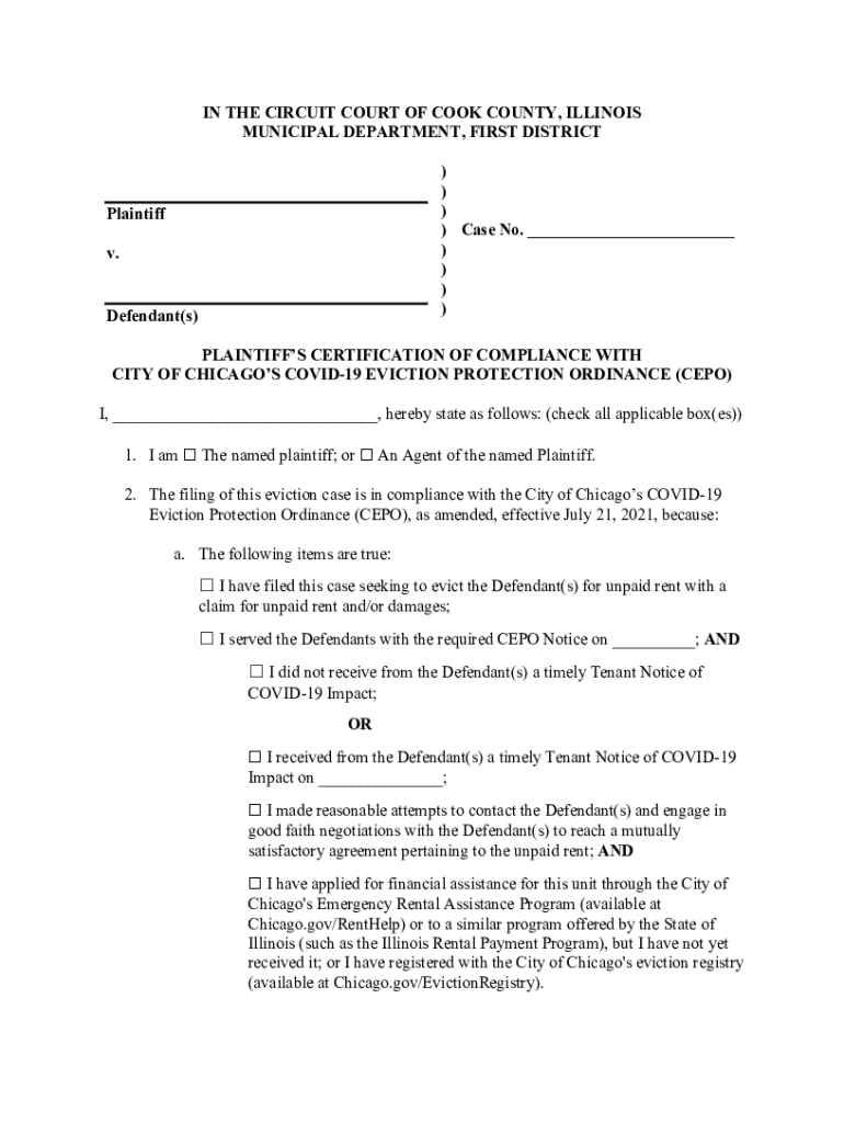 Fillable Online www.cvls.orgwp-contentuploads2021-10-07 City of Chicago ...