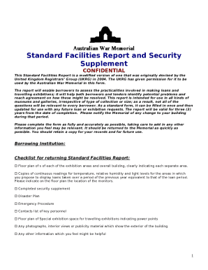 Online (erly the Standard Facility Report ... Doc Template | pdfFiller