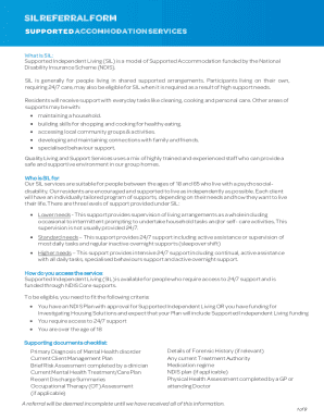 Fillable Online SUPPORTED INDEPENDENT LIVING (SIL) REFERRAL FORM Fax ...