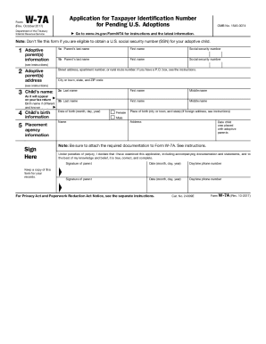 Fillable Online Form W-7A (Rev. October 2017). Application for Taxpayer ...