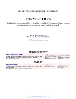Fillable Online LANDSTAR SYSTEM INC Form SC 13G/A Filed 2022-02-10 ...